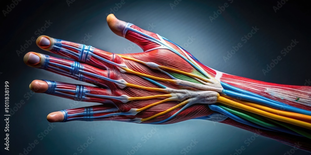 Anatomical Illustration of Flexor Digiti Minimi Muscle in Human Hand ...