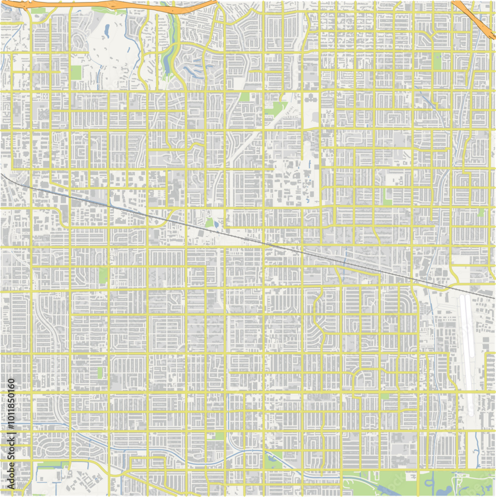 Map of Northridge in California in a normal road map style. Contains ...