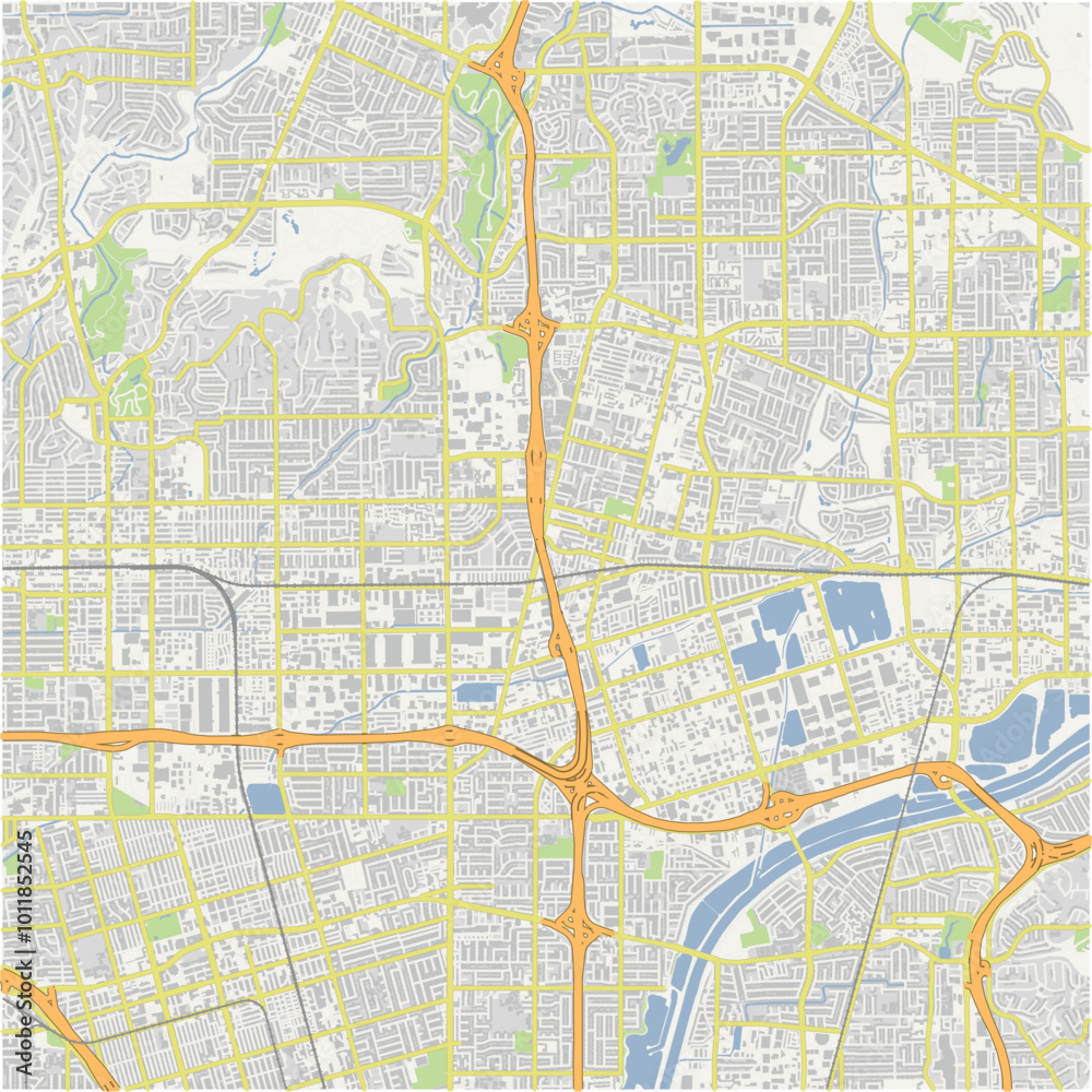Map of Placentia in California in a normal road map style. Contains ...