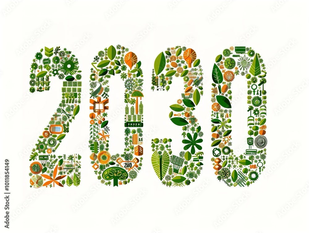 Construct a logo with a mosaic of tiny icons representing various ...