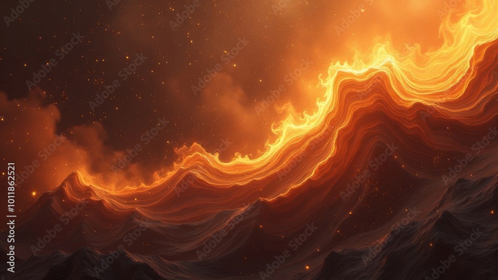 Fire background with lightning and lava. Stock Photo | Adobe Stock