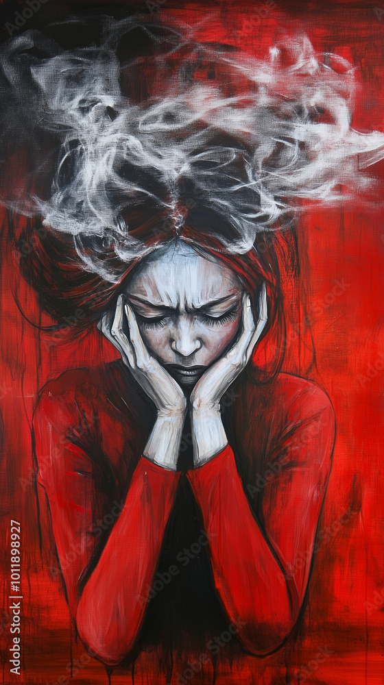 An image depicting the emotions of depression,anxiety,OCD,fear,stress ...