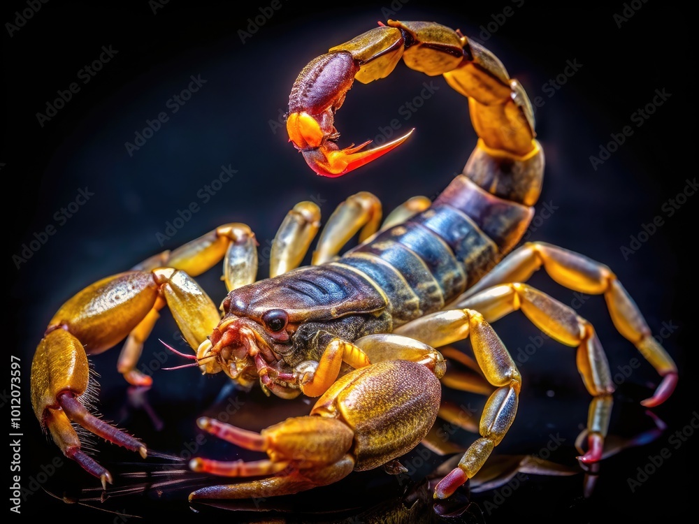 Detailed Anatomy of Scorpions Featuring Exoskeleton, Stinger, Pedipalps ...