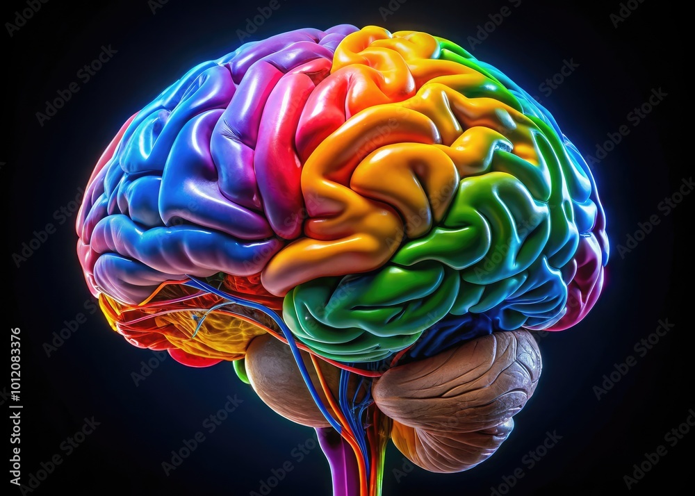 Detailed Diagram of the Frontal Lobe Anatomy for Educational and ...