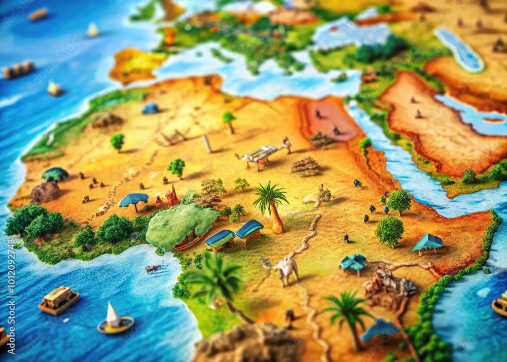 Detailed Map of Africa Highlighting the Sahara Desert with Geographic ...