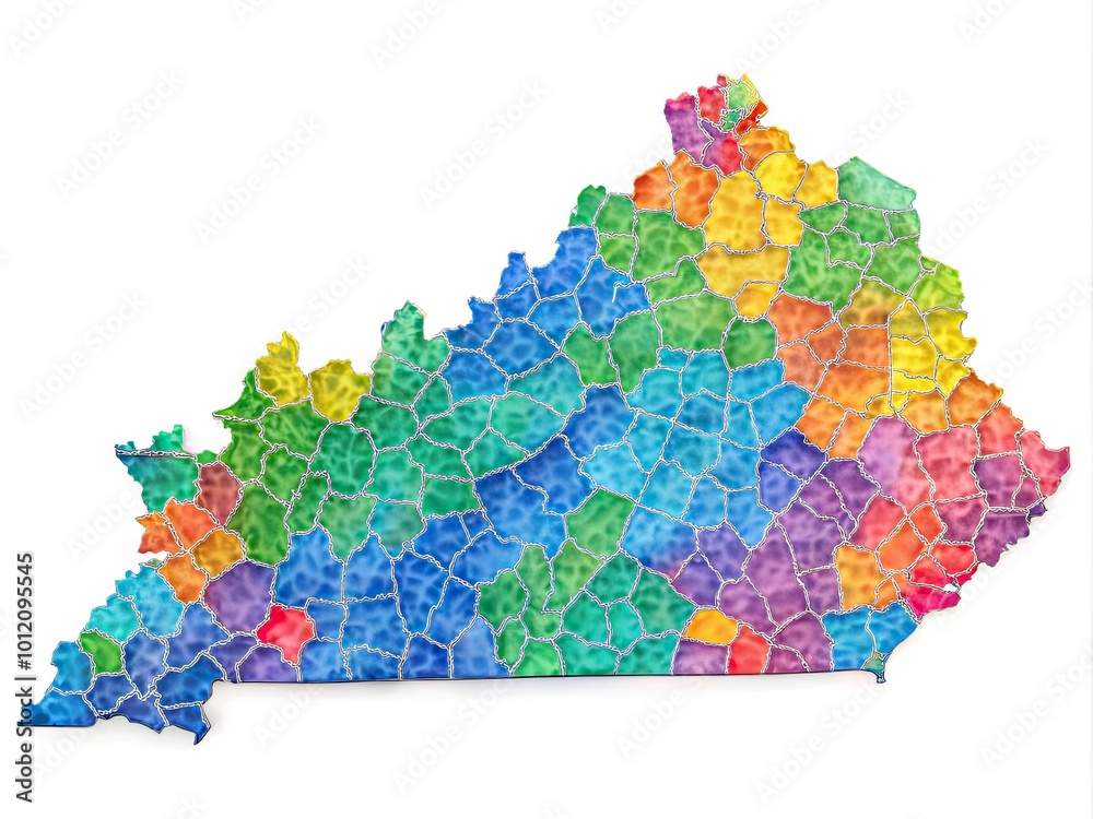 Detailed Map of Kentucky Counties Highlighting Geographic Boundaries ...