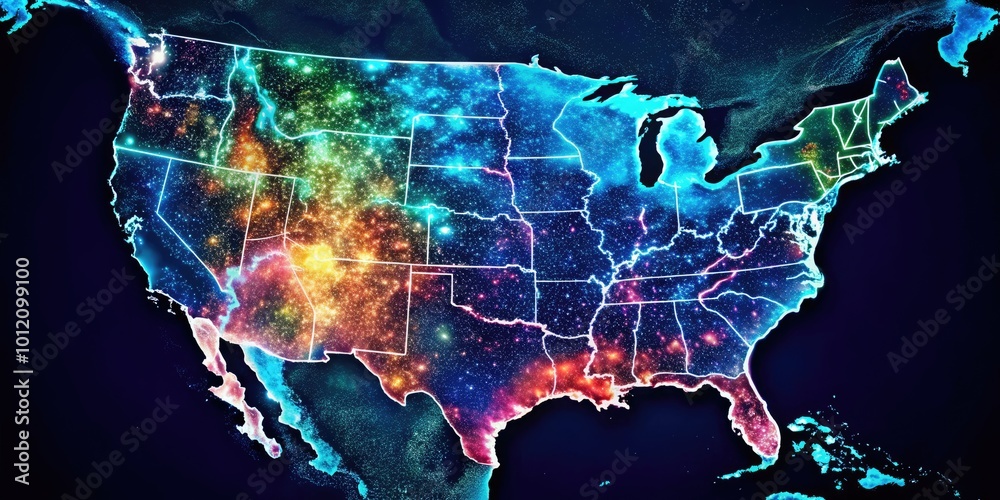 Detailed Map of the American Continent Featuring Geographical Features ...