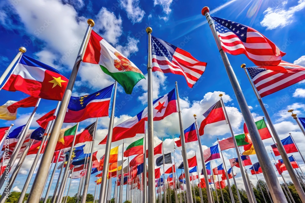 Flags of the World Featuring Red, White, and Blue Colors: National ...