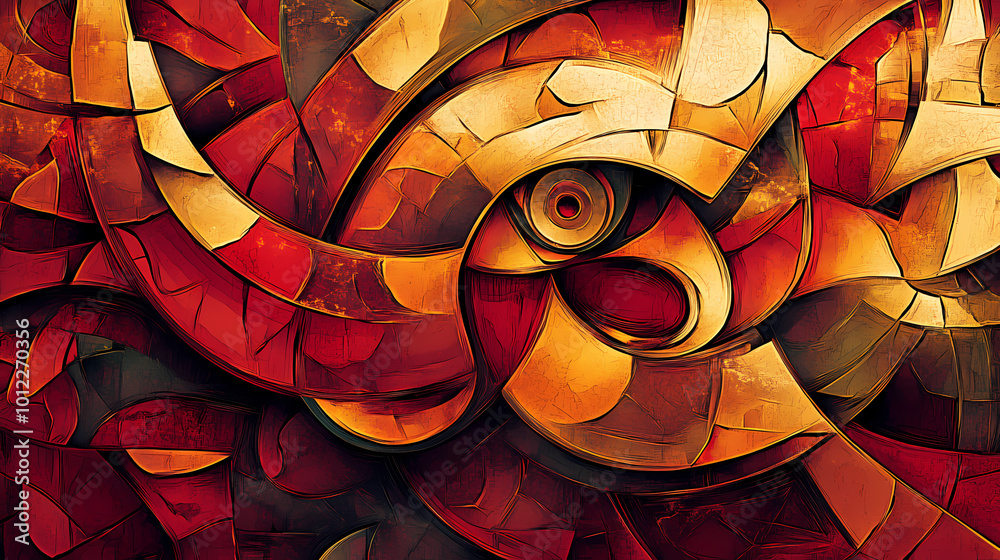 Abstract desktop wallpaper inca gold and scarlet sage merge in chaotic ...