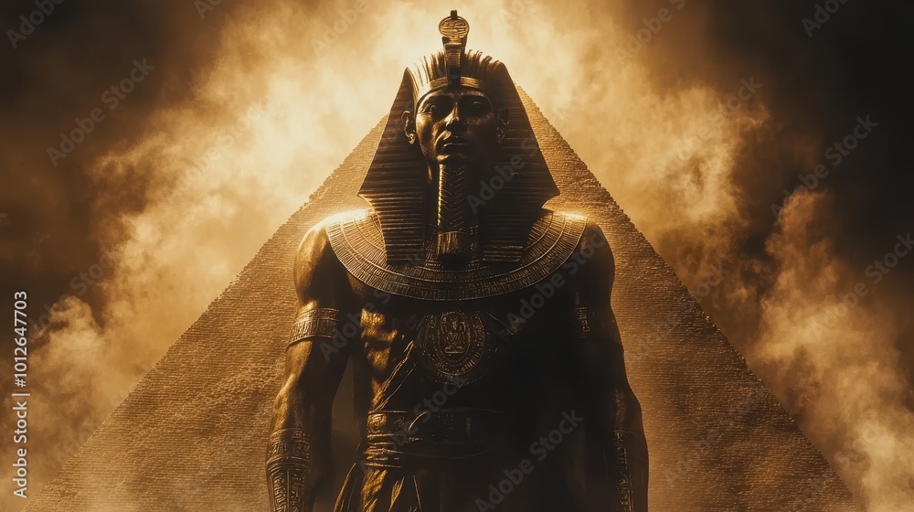 Ilustración de Stock Ai Generated Image of Egyptian God Amun Ra ...