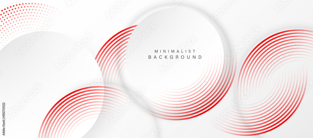 White background with dynamic red circle lines. Stock Vector | Adobe Stock