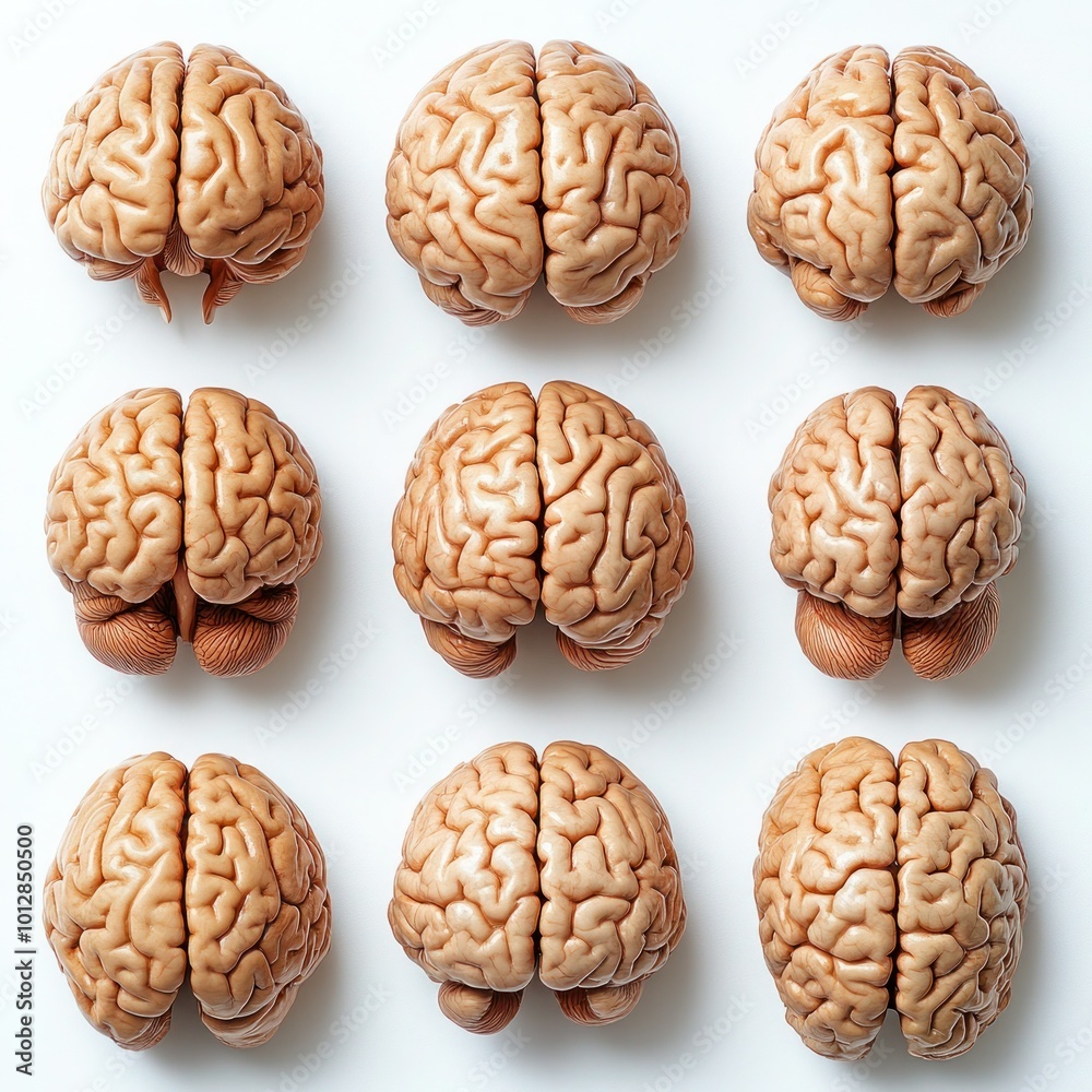 Isolated Human Brain Collection - Front, Side, and Top View Stock Photo ...
