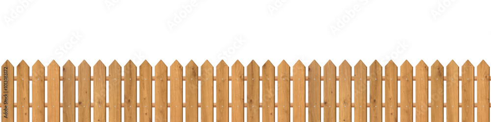 Vetor Wooden farm fence vector background. Realistic dark wood picket ...
