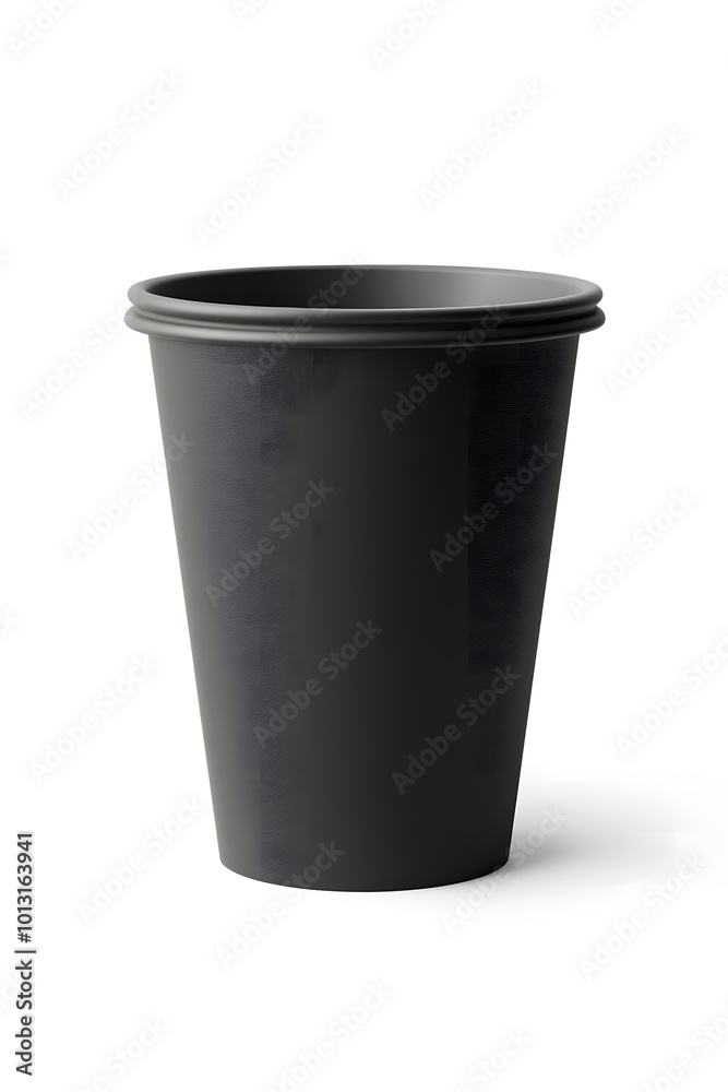 Black paper coffee cup, front view, white background, high resolution ...