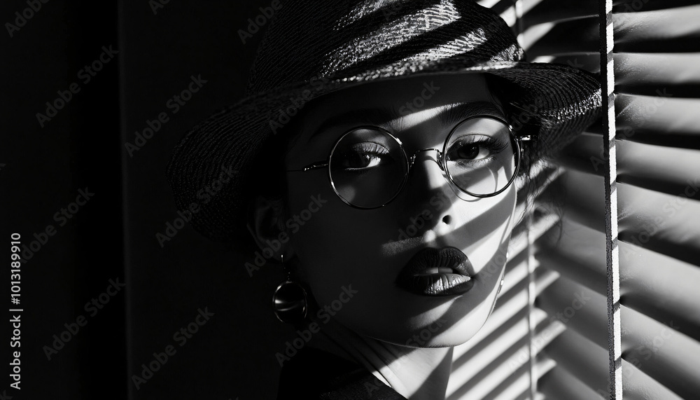 Use harsh, high-contrast black-and-white lighting to mimic the classic ...