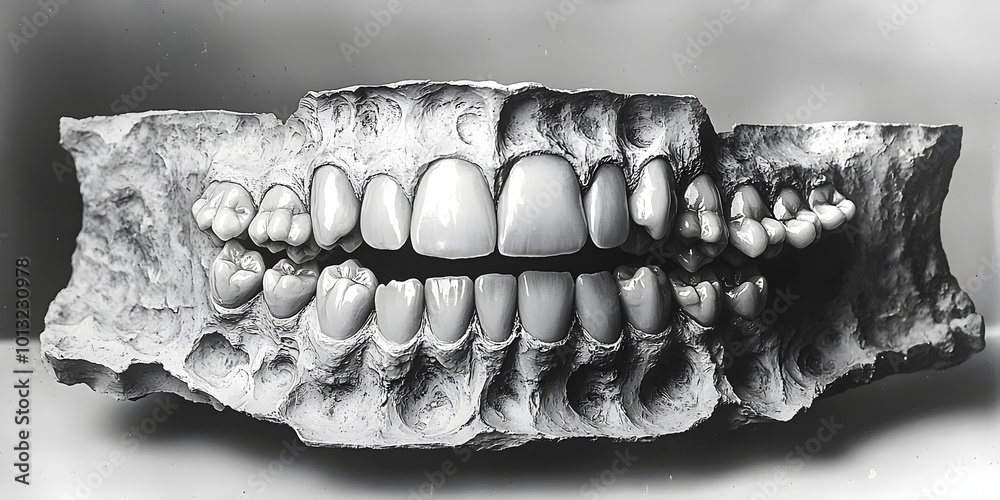 Surrealistic Dental Art Sculpture: A Detailed Cast of Upper and Lower ...