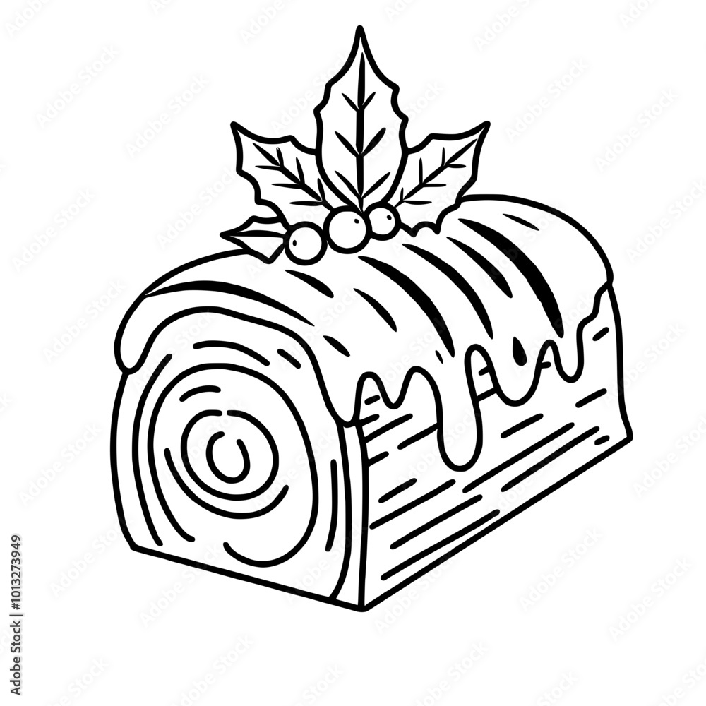 Line art doodle Hand drawn Christmas Winter graphic vector illustration ...