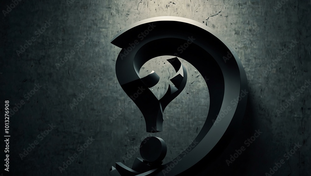 Striking image of a bold question mark with sharp details and a ...