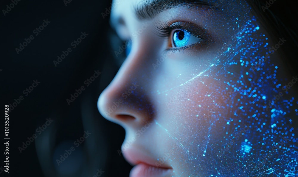 AI-powered image recognition technology, illustrating the creation of ...