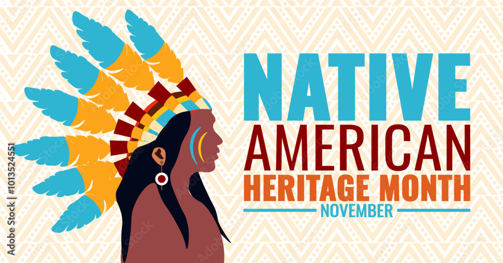 Native American heritage month indigenous people Background or banner ...