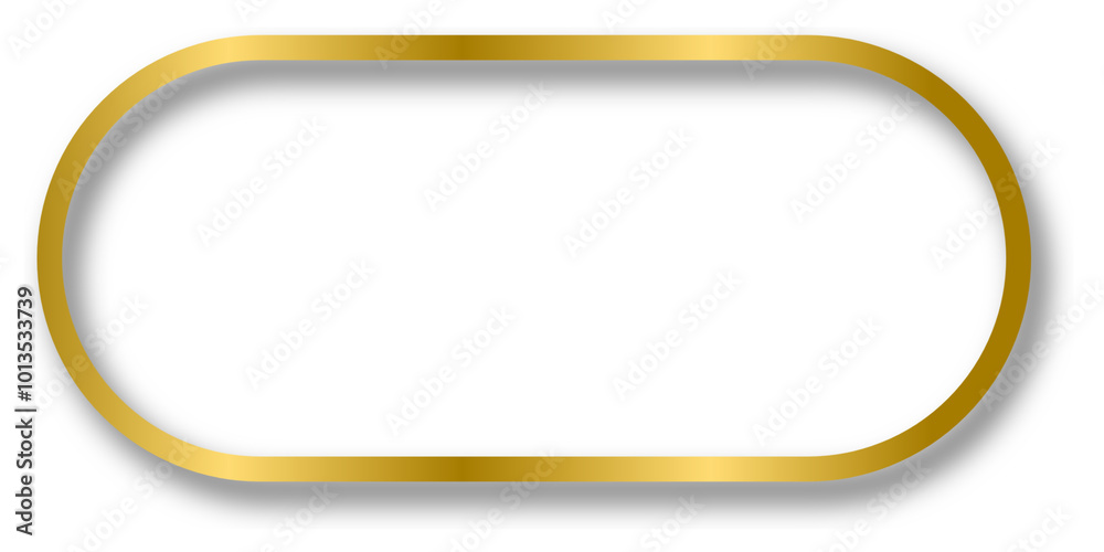 Rectangle gold frame isolated on transparent background. Golden frame ...