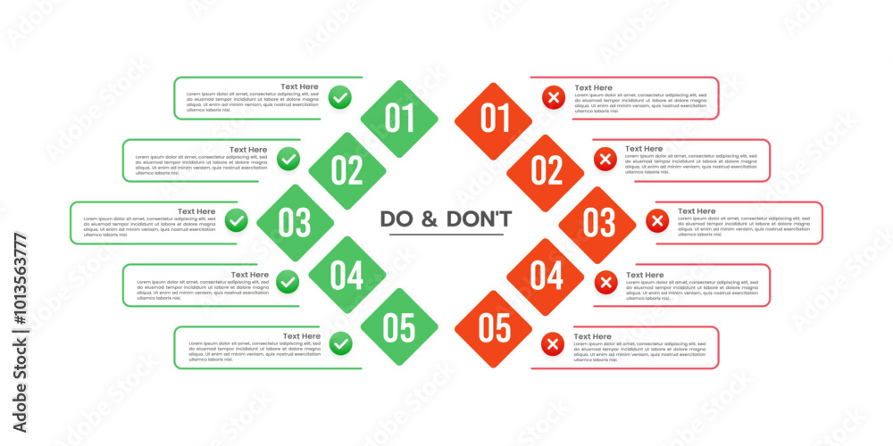 Do's and Don'ts or Pros and Cons. Infographic arrow design. Infographic ...