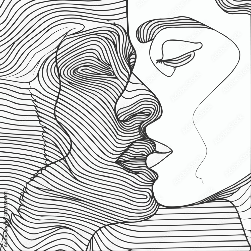 Create a series of one-line vector art pieces that tell a story, using ...