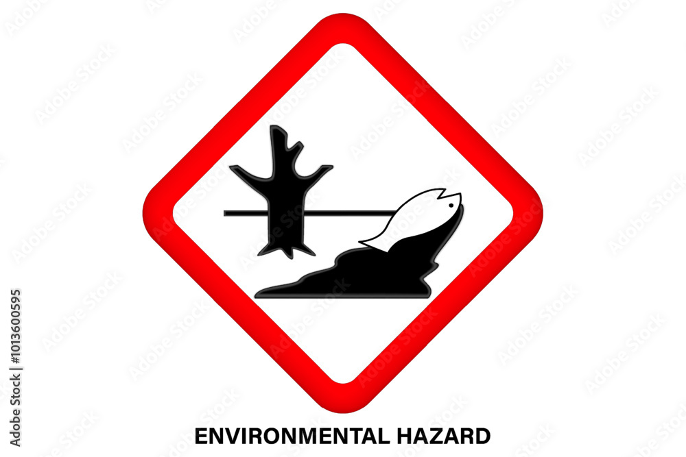 Environmental hazard warning sign vector. Globally harmonized system hazard pictograms symbol ...