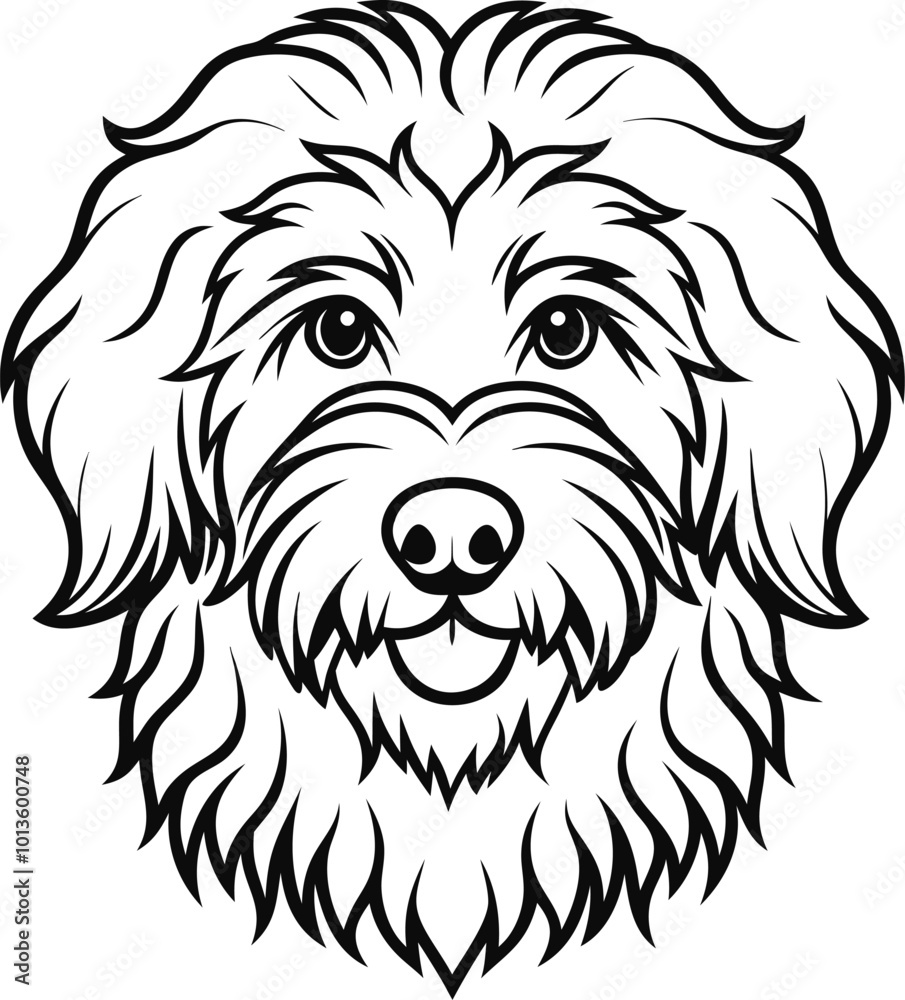 line drawing Bernedoodle dog vector illustration Stock Vector | Adobe Stock