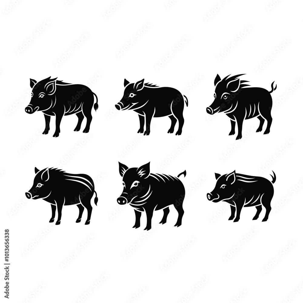 Boar vector and line art design created with AI, perfect for wildlife ...
