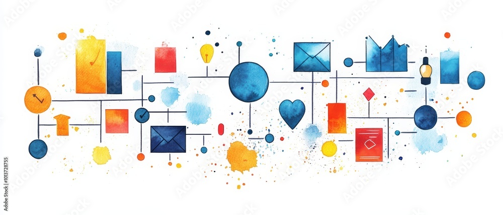 Visual Project Milestones Flowchart with Vibrant Icons and Text Space ...