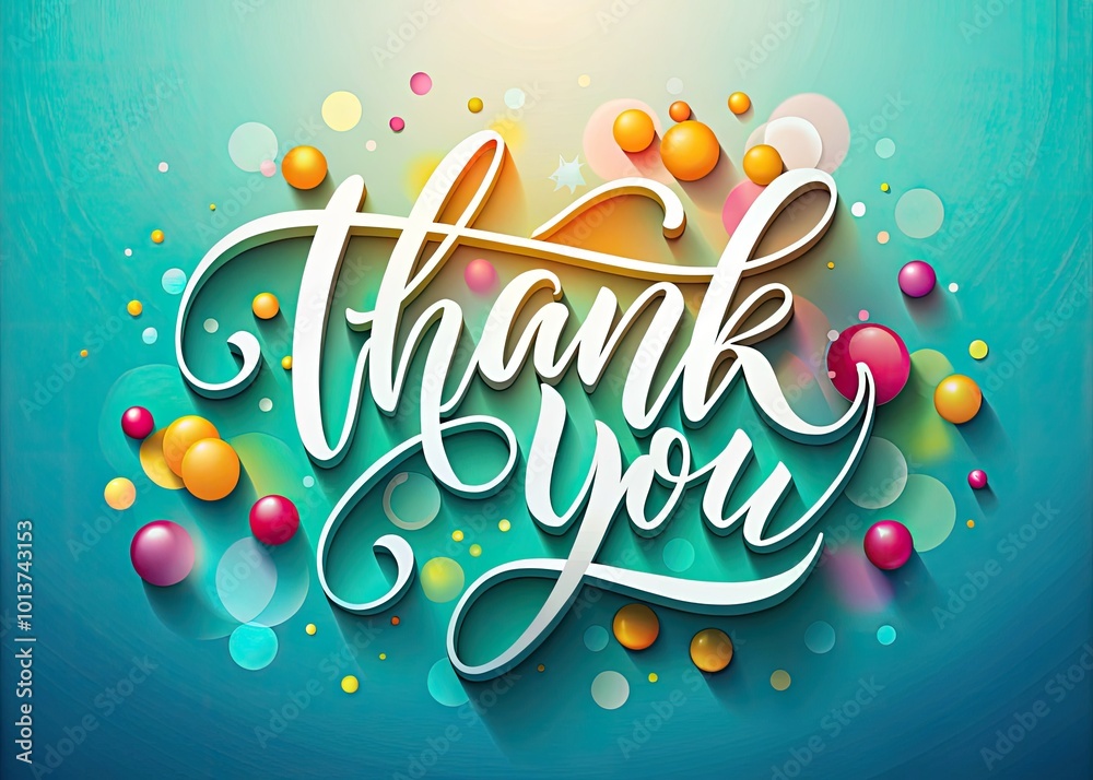 Elegant Thank You in Cursive Font on Soft Background for Gratitude and ...