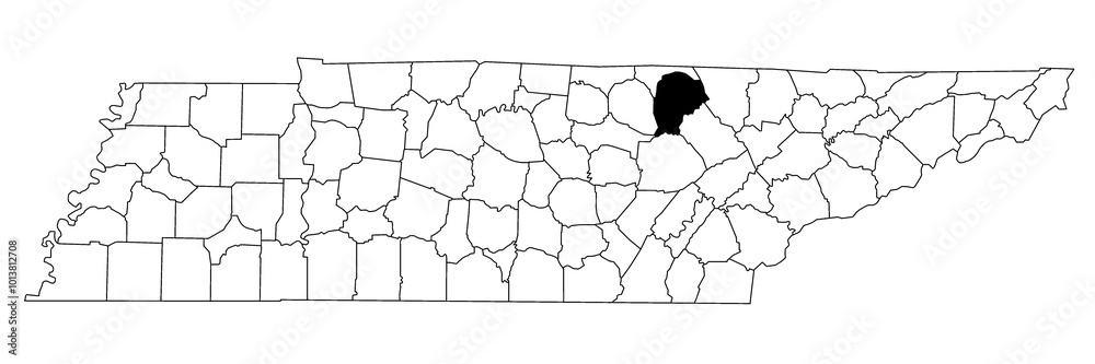 Ilustración de Stock Map of fentress County in Tennessee state on white ...