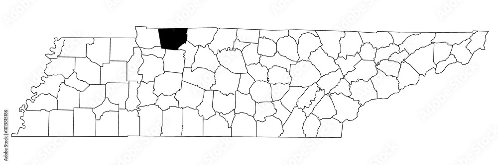 Map of Montgomery County in Tennessee state on white background. single ...