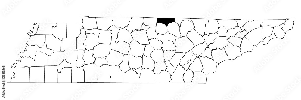 Map of clay County in Tennessee state on white background. single ...