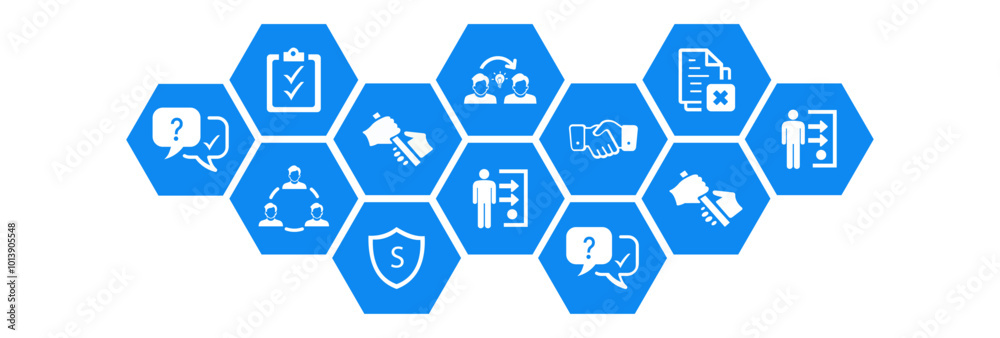 offboarding hr measures vector illustration. Concept with connected ...