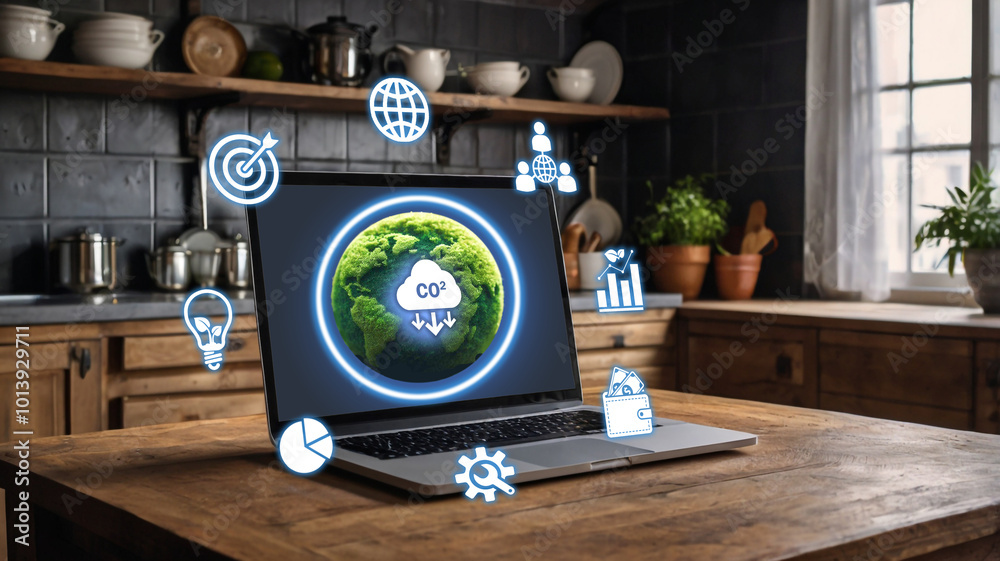 Green energy zero emission carbon co2 reduction graph charts,business ...