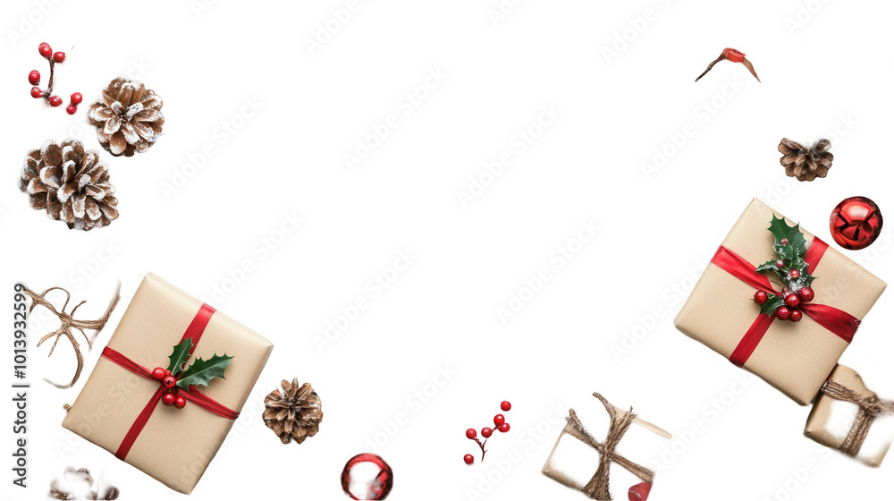 Magical Christmas Morning Scene Filled with Joy and Wonder, Isolated on ...