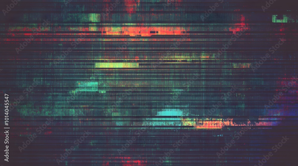 Seamless retro VHS scanlines with TV signal static noise overlay ...