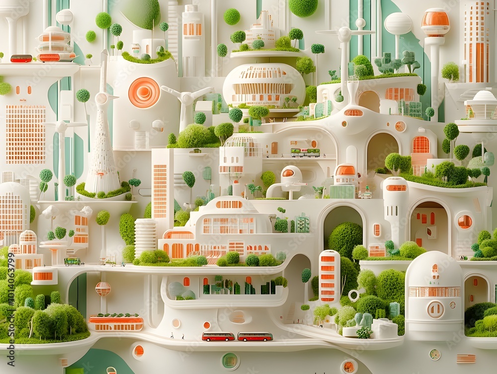 Conceptual master plan for a sustainable megacity with towering high ...