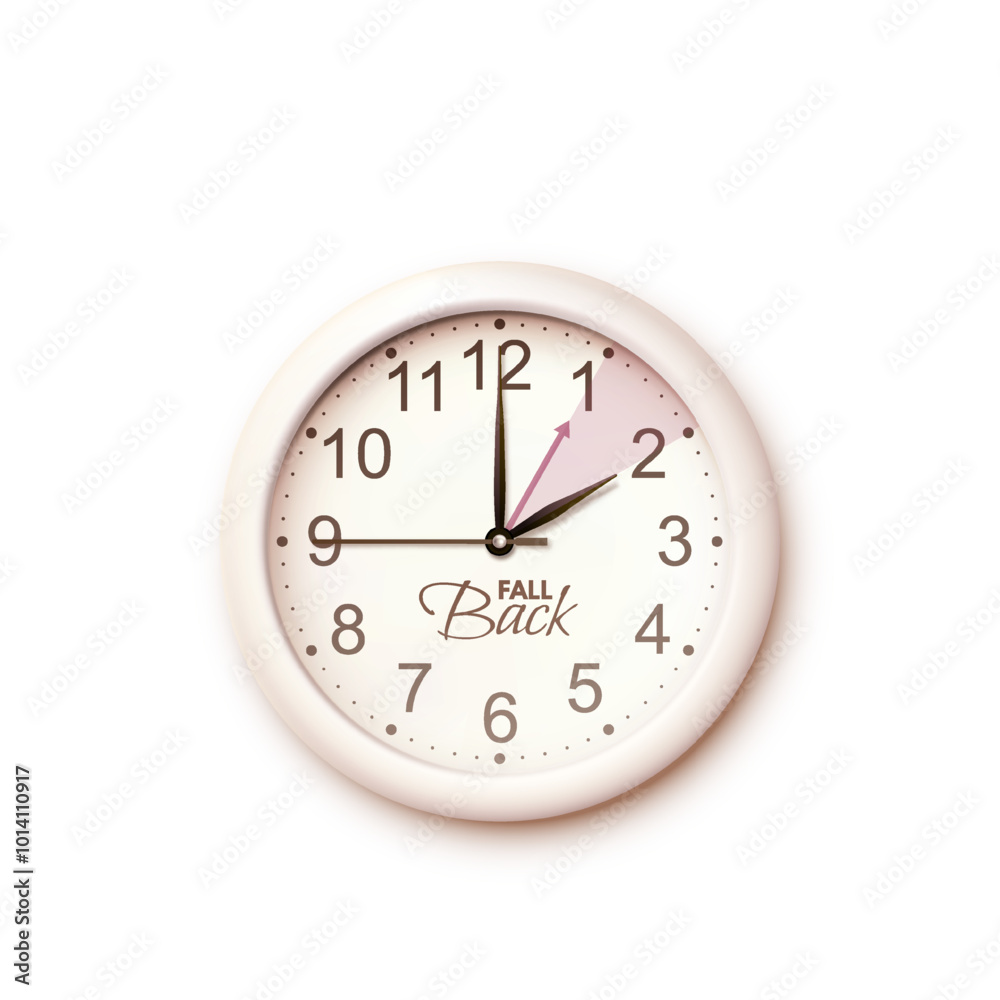 Daylight saving time ends. Fall back design element. Modern realistic ...