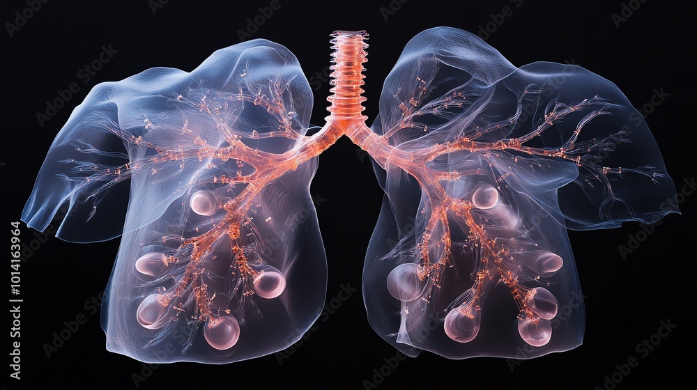 Artistic rendering of a bird s lungs with highlighted air sacs, Avian ...