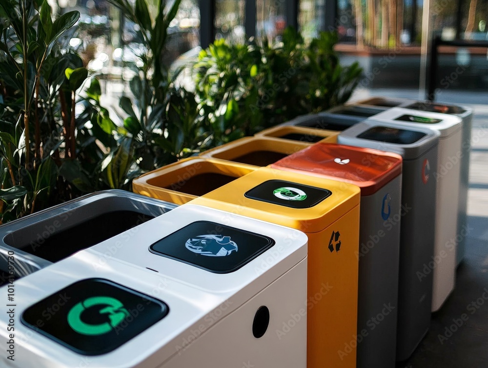 Smart recycling bins equipped with sensors that automatically sort ...