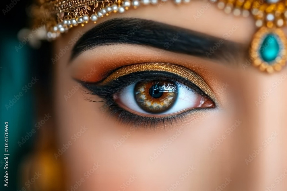 Hyper-realistic close-up of Goddess Durgaâ€™s face, with intricate ...
