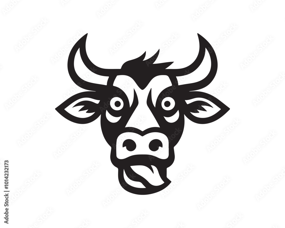 Cow logo vector. Colorful cow head logo. Animal farm. Cow icon. Dairy ...