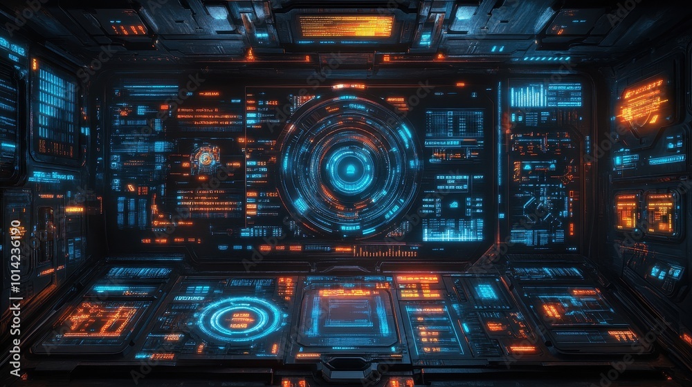 Digital data. Stock. User interface design with futuristic features ...