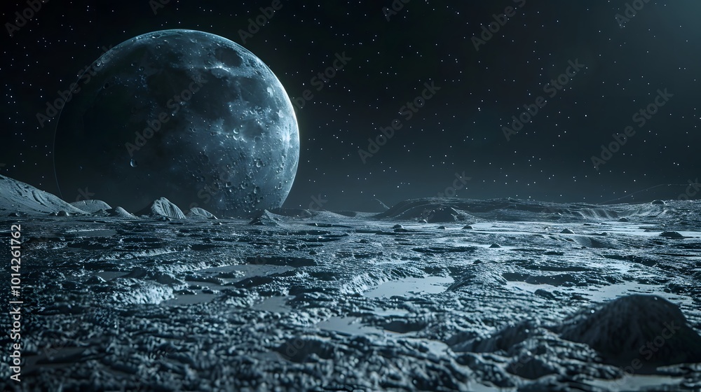 Futuristic High-Resolution Moon Background Wallpaper with Sci-Fi ...