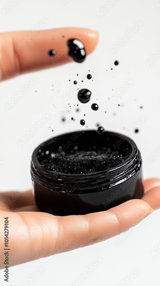 Shilajit Extract Supplement in Flight with a Hand on White Background ...