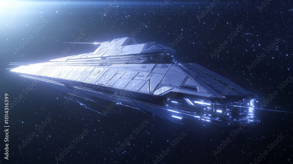 Solar Sail Spaceship: Ray Tracing Space Colonization Concept Art of ...