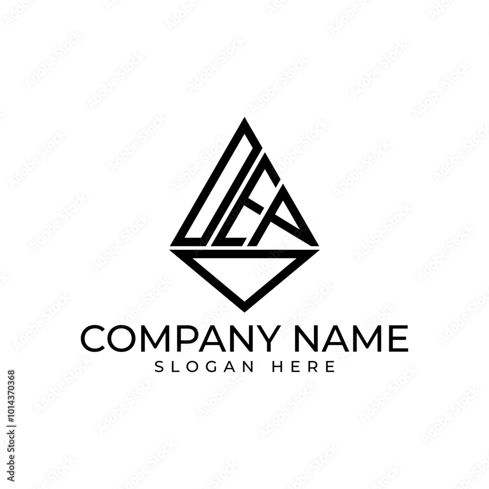 DEP logomark in shape of a triangle and upward arrow in geometric style ...